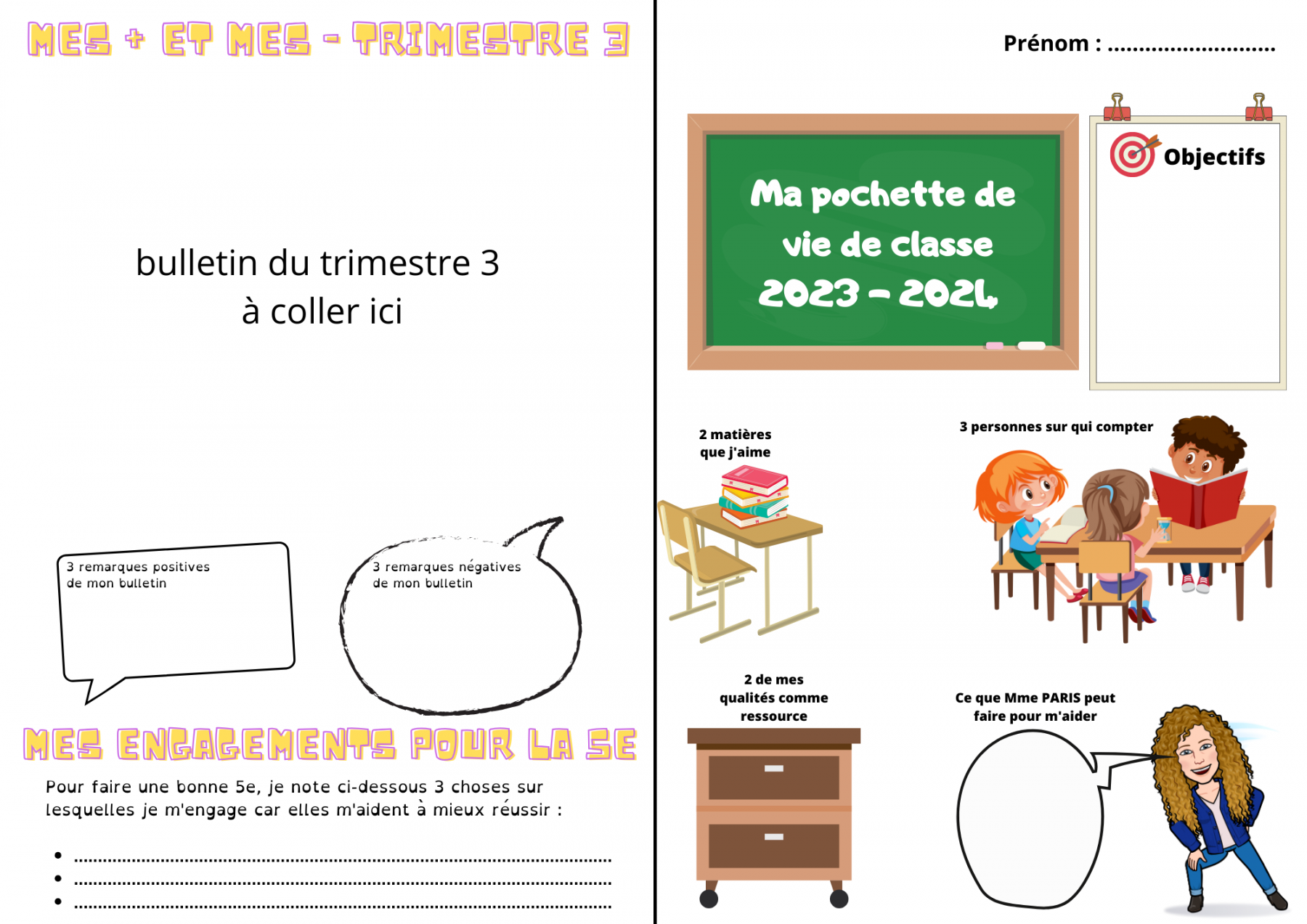 Une pochette bilan de vie de classe – Le boulot pédago de Ségo